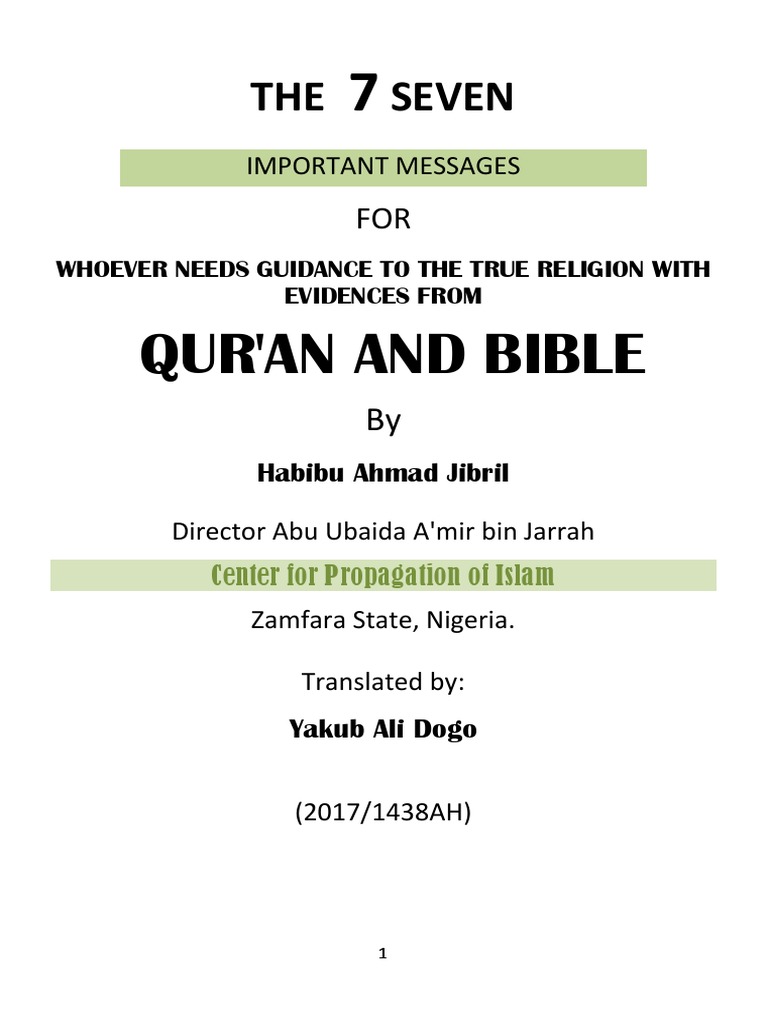 The 7 Seven Important Messages | PDF | Prophets And Messengers In Islam ...