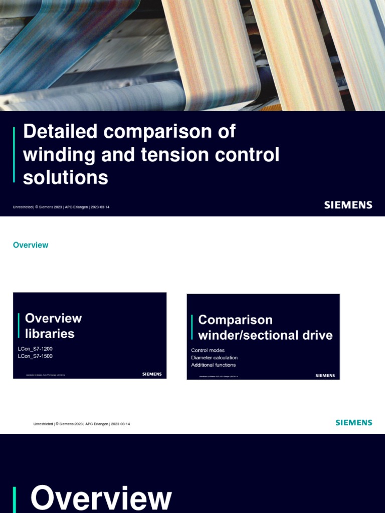 Siemens Winding & Tension Control Comparison | PDF | Mechanical Engineering