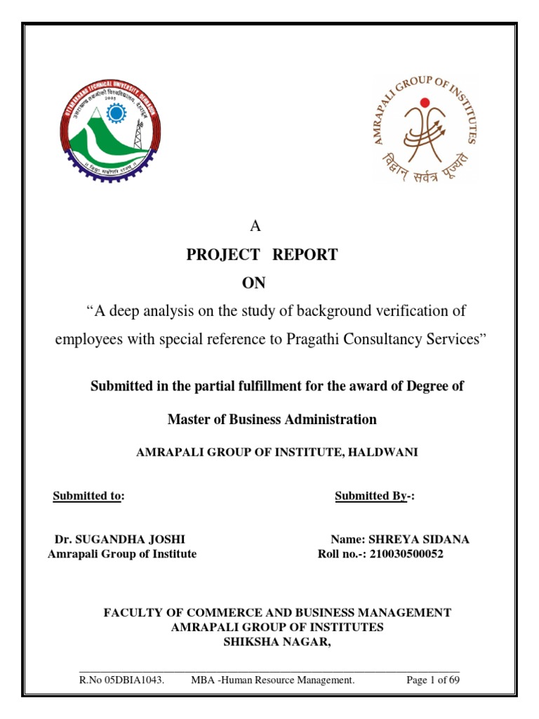 Shreya Report | Download Free PDF | Background Check | Employment