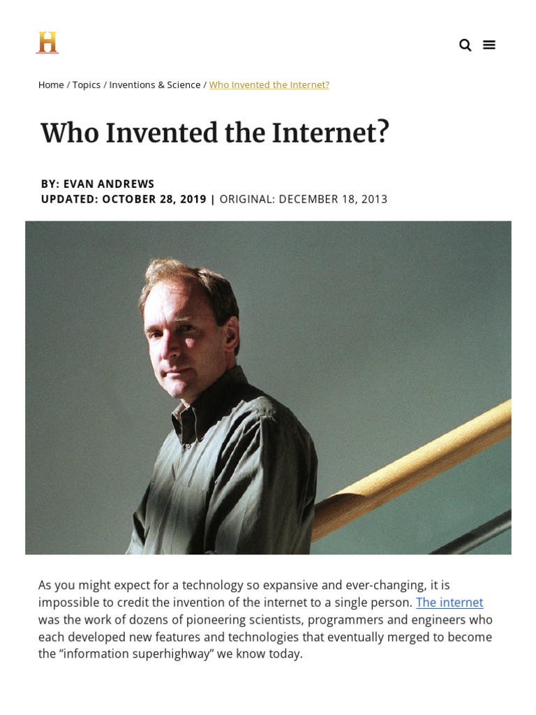 Who Invented The Internet | PDF | Internet | Computer Network