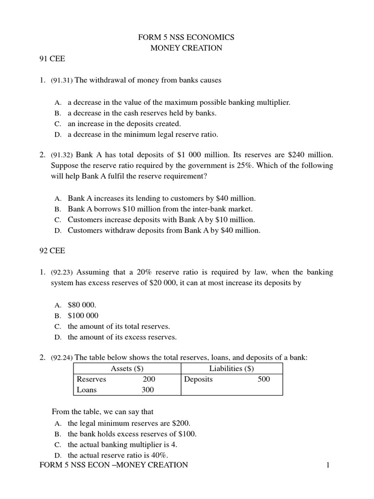 7.2credit Creation & MB | PDF | Reserve Requirement | Money Creation