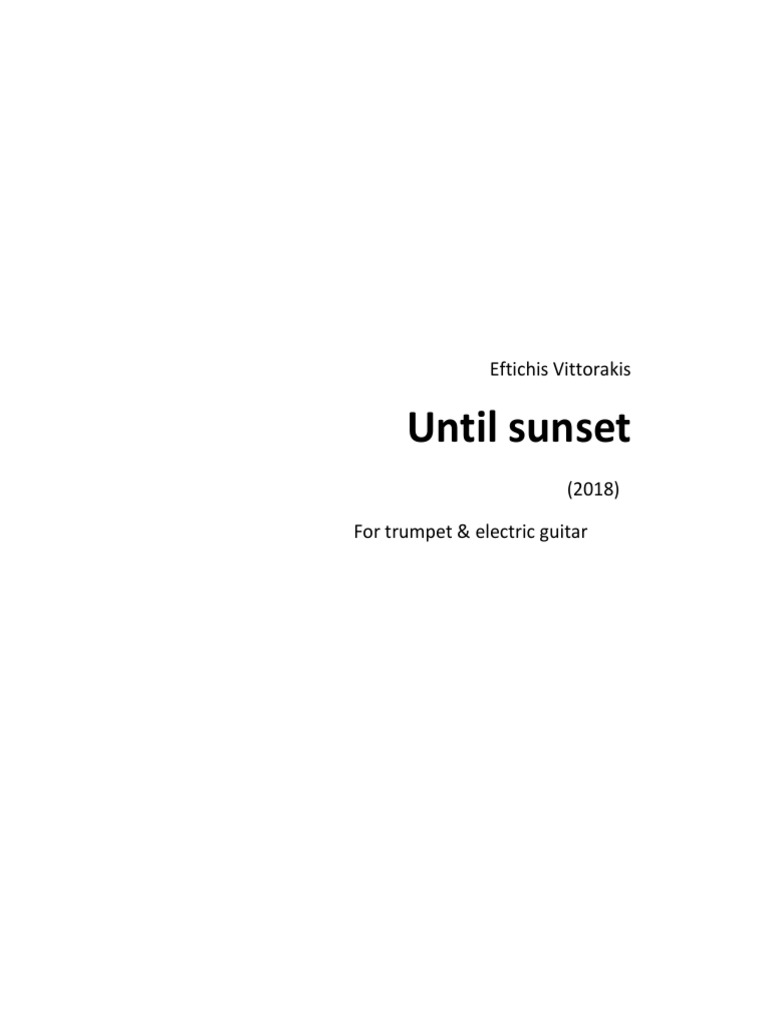 Until Sunset | PDF