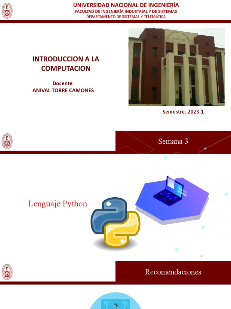 Semana 3 Lenguaje Python | PDF | Lenguaje de programación | Python ... Semana 3 Lenguaje Python | PDF | Lenguaje de programación | Python ...