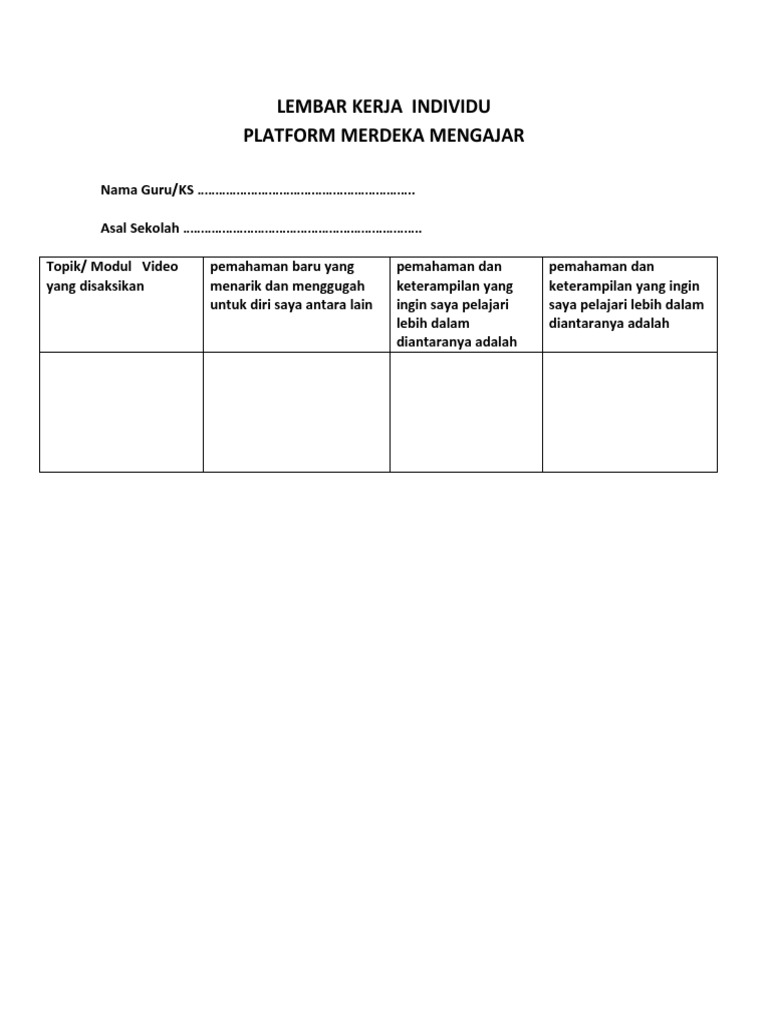 Lembar Kerja Individu | PDF