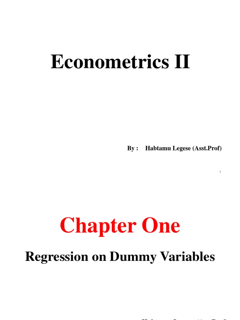 Econometrics 2 | PDF | Logistic Regression | Regression Analysis