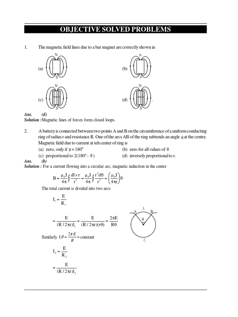 Magnetics - 02-Objective Solved | PDF | Magnetic Field | Electronvolt Magnetics - 02-Objective Solved | PDF | Magnetic Field | Electronvolt