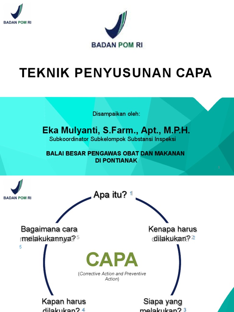 Teknik Penyusunan CAPA Farmasi | PDF