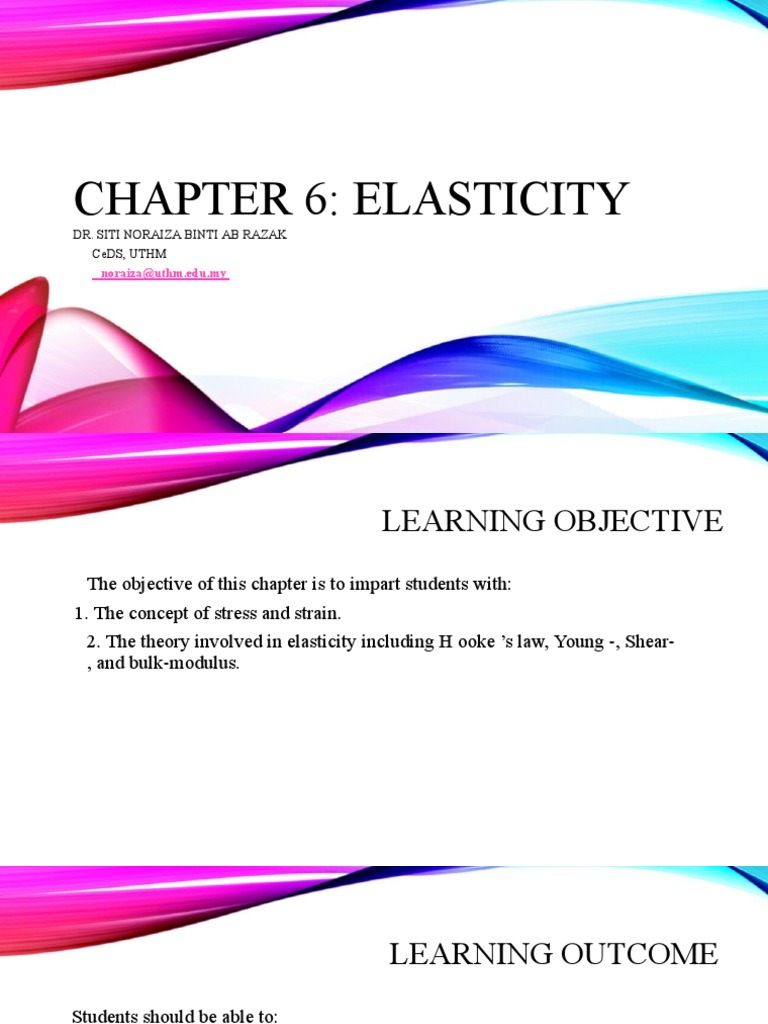 Ch6 Elasticity | PDF | Deformation (Engineering) | Elasticity (Physics)