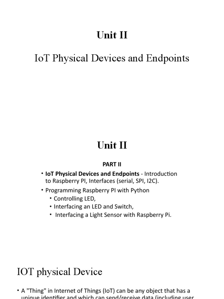 IOT UNIT 2 Part 2 | PDF | Internet Of Things | Information And ...