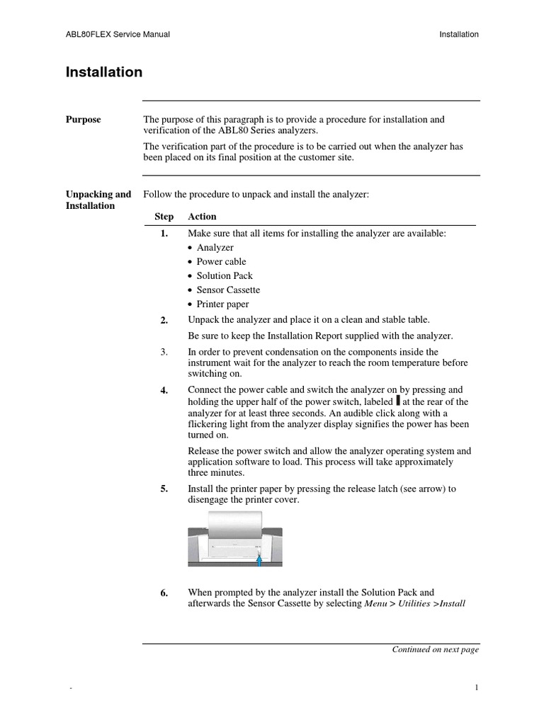 ABL80 Flex Analyzer Installation Guide | PDF | Calibration ...