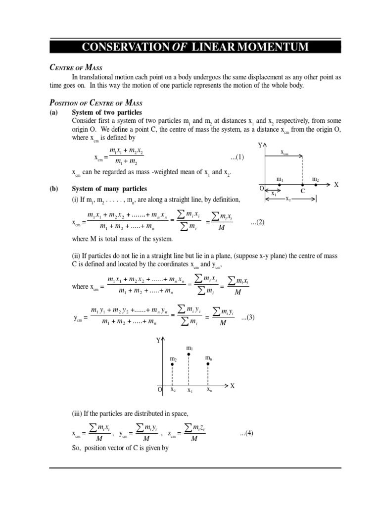 16-CONSERVATION OF LINEAR MOMENTUM - 01-Theory | PDF | Collision ...