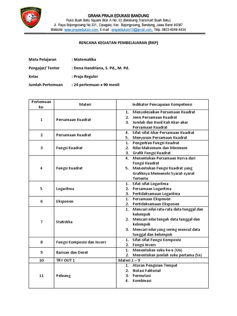 RKP Matematika TNI-Polri 2023-2024 | PDF