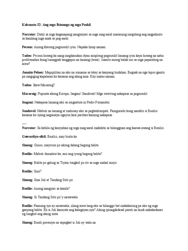 Kabanata 32 - Ang Mga Ibinunga NG Mga Paskil | PDF