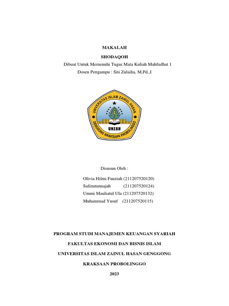 Makalah Shodaqoh: Pengertian dan Hukum | PDF
