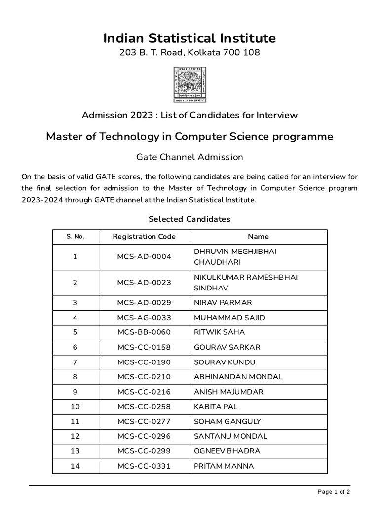 GATE Revised Waiver List MTech CS 2023 | PDF | Standardized Tests ...