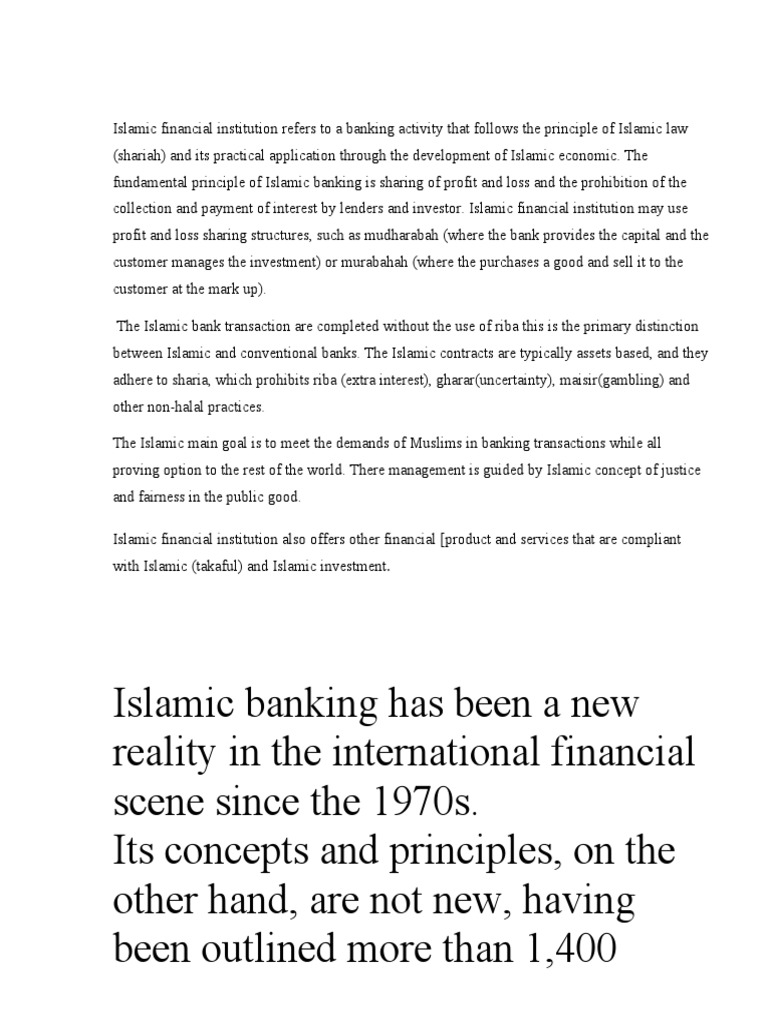 Islamic Financial Institution Banking Activity T | PDF | Islamic ...