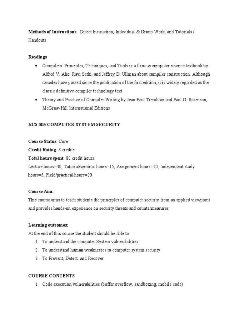 RCS 322 Computer System Security | PDF | Cryptography | Computer Security
