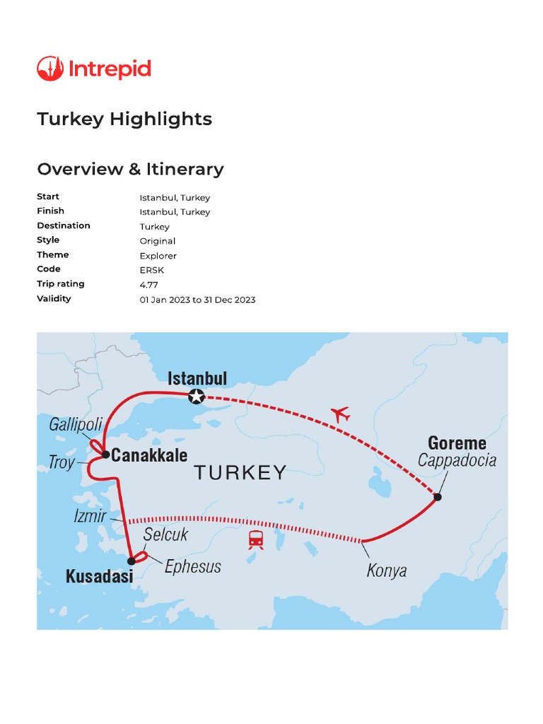 Turkey Highlights Intrepid Trip Notes | PDF