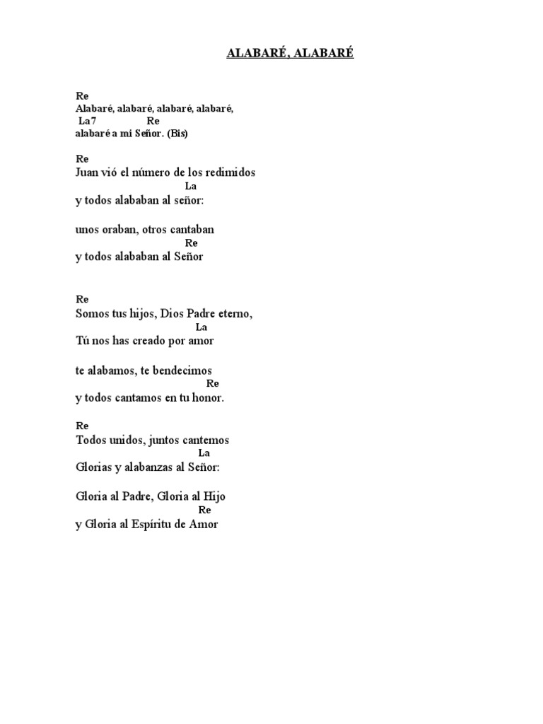 MIS CANTOS... Alabaré, Alabaré... | PDF