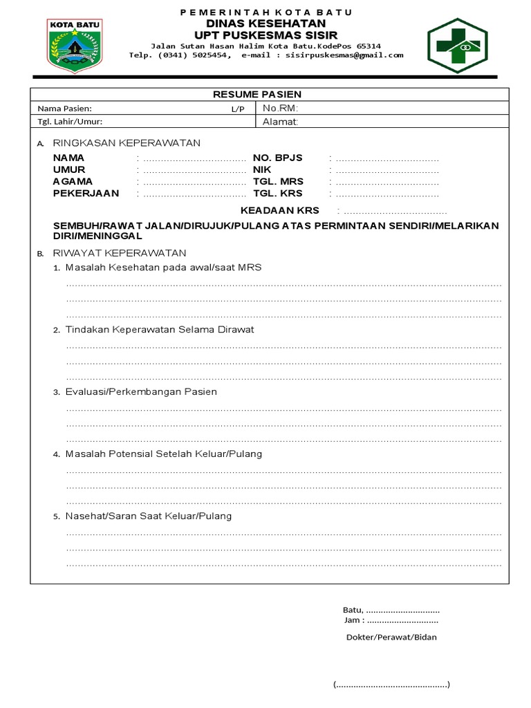 Resume Pasien | PDF