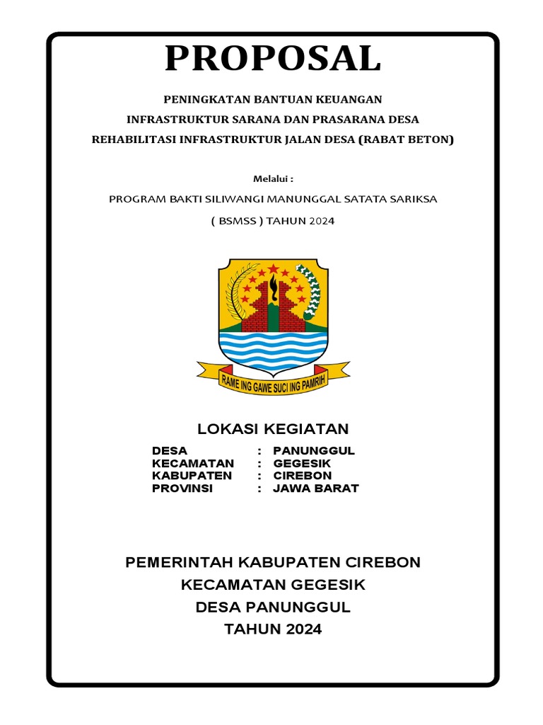 PROPOSAL BMSS 2023 Desa Panunggul | PDF