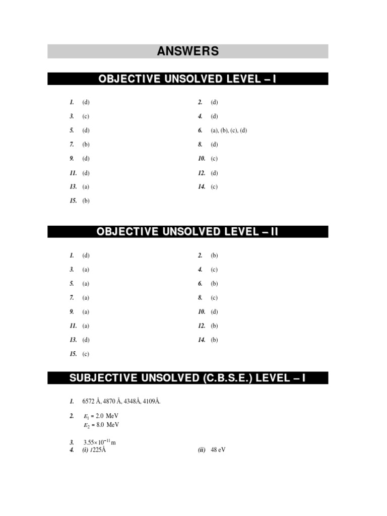 Modern Physics-09 - Answers | PDF | Electronvolt | Science