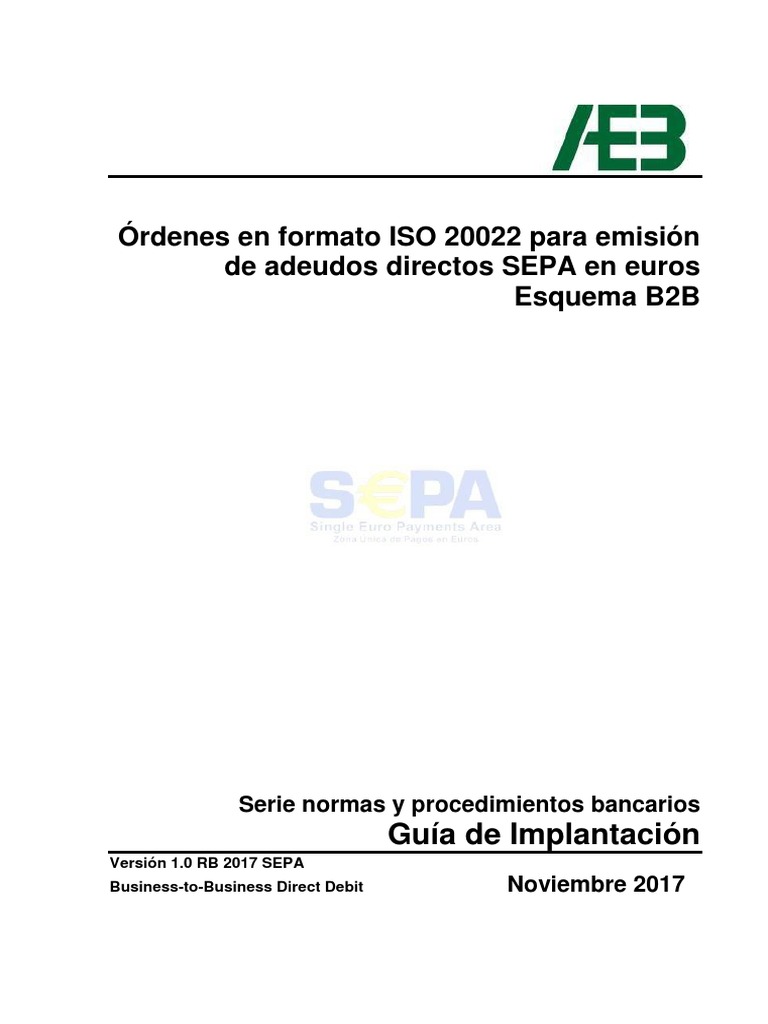 Guía ISO 20022 Adeudos Directos SEPA B2B | PDF | Xml | Pagos