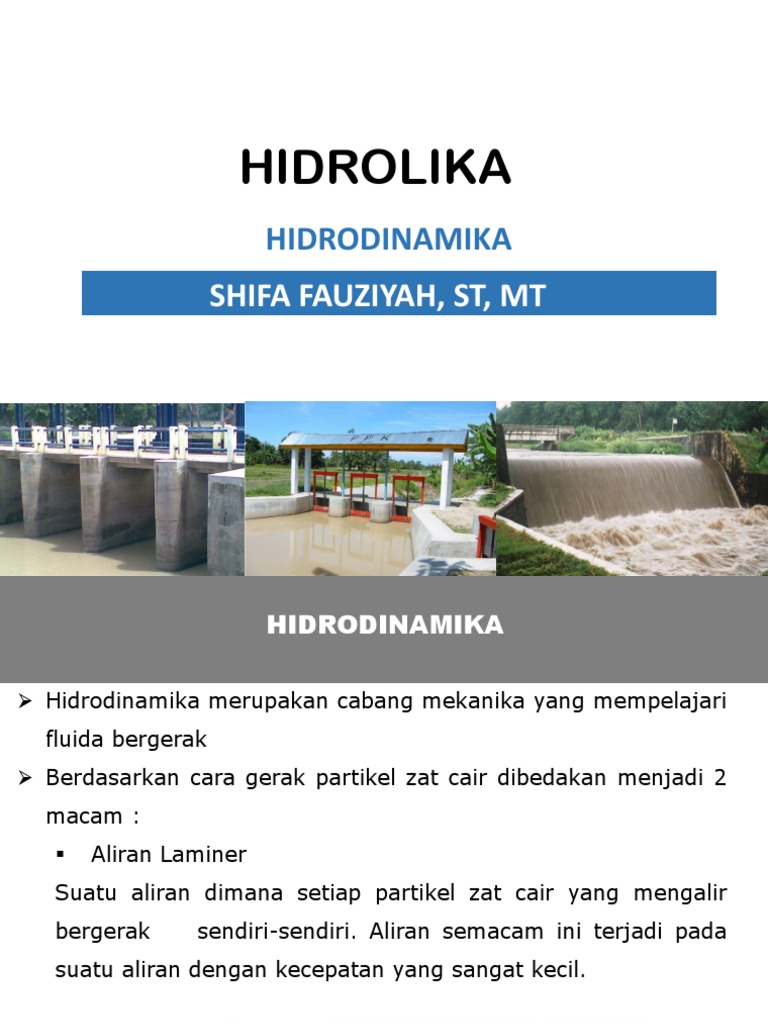 Hidrolika Hidrodinamika | PDF | Metode & Bahan Ajar | Seni
