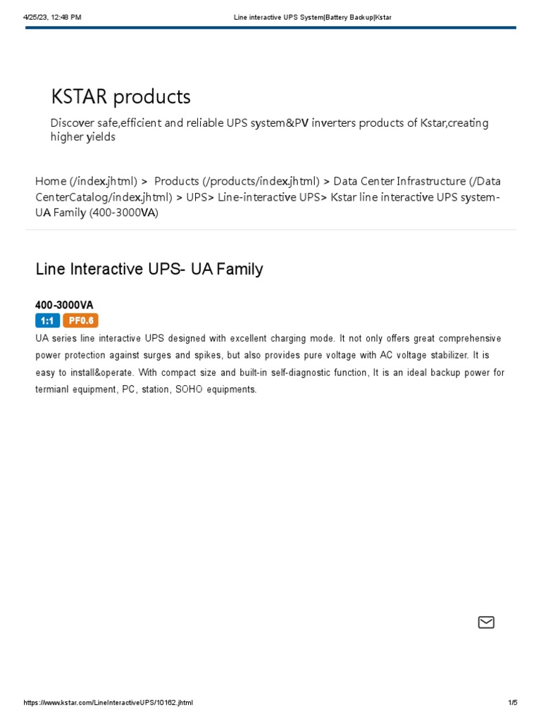 Line Interactive UPS System - Battery Backup - Kstar | PDF