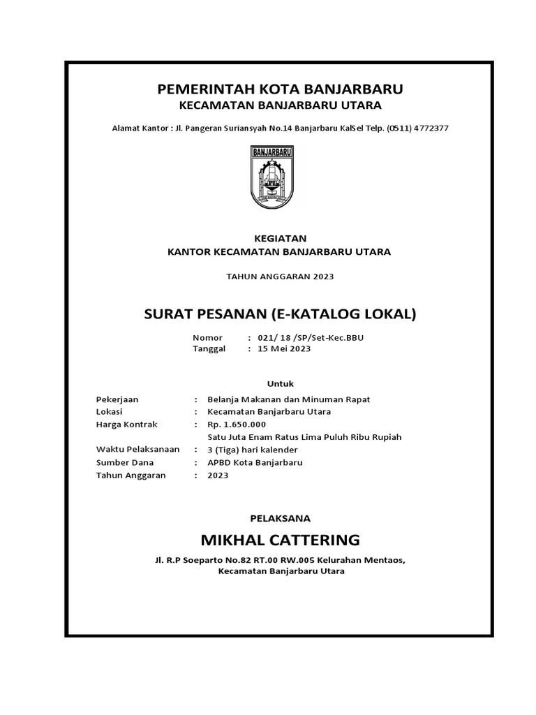 Kontrak e Katalog - 3.220.000 | PDF