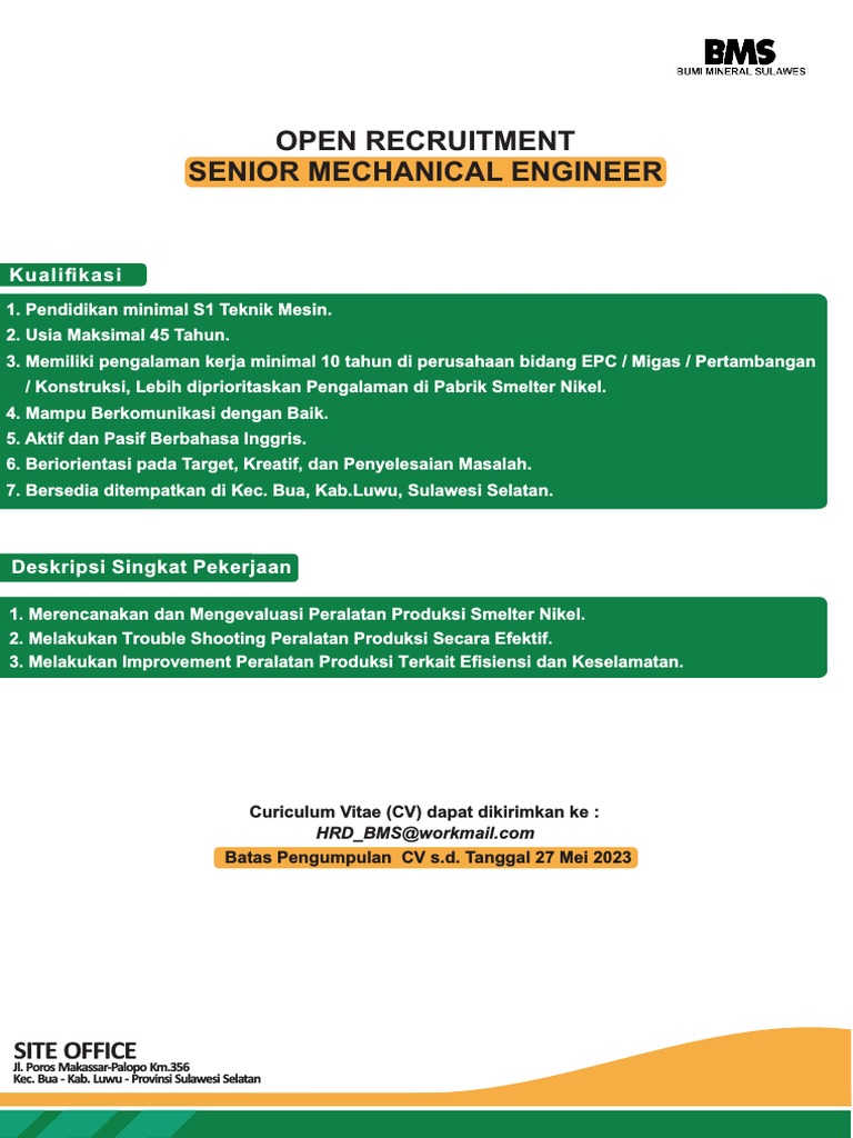 BMS Senior Mechanical Engineer | PDF