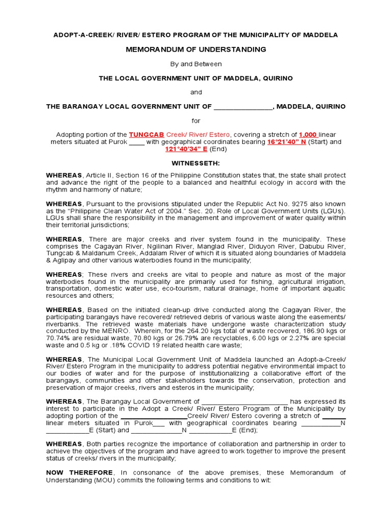 Adopt A Creek Program LGU | PDF | Waste | Environment