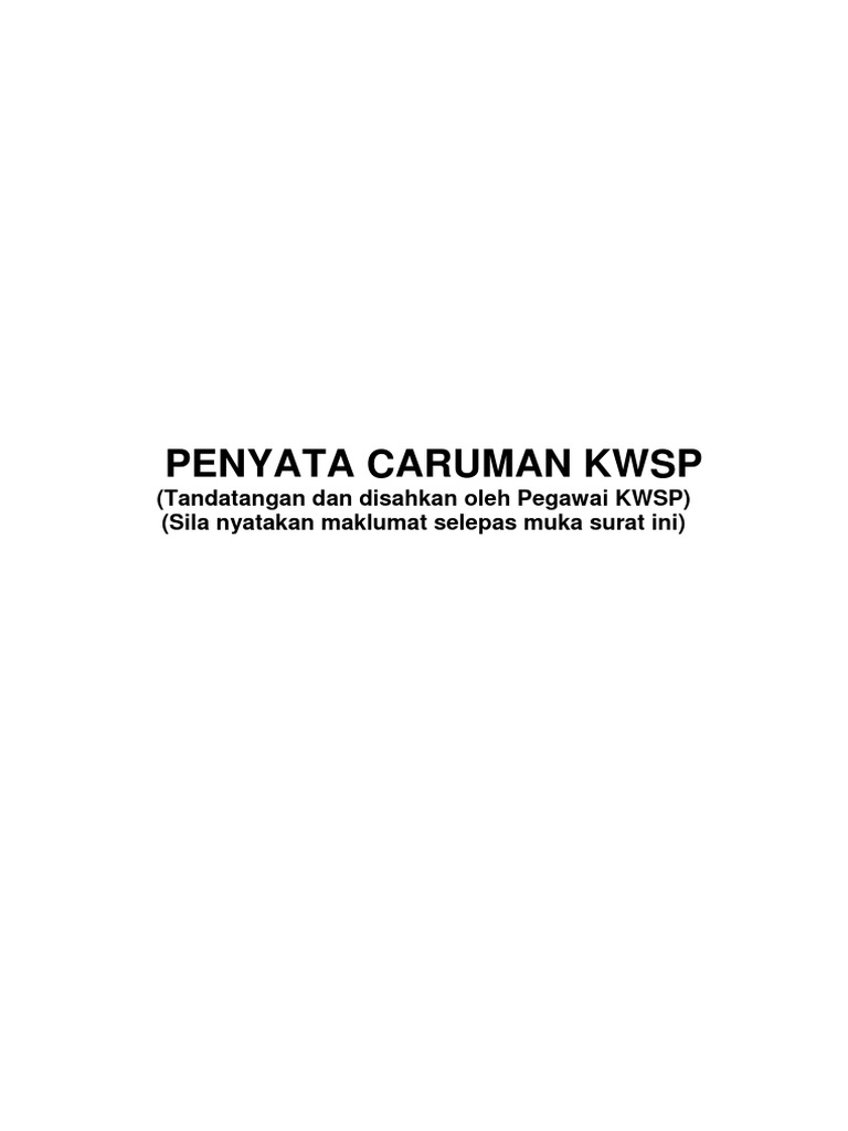Penyata Caruman KWSP | PDF