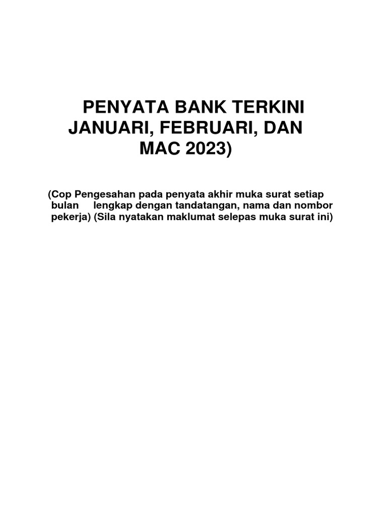 Pengesahan Penyata Bank 3 Bulan | PDF