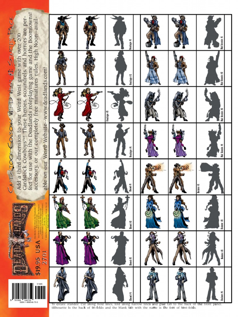 Deadlands - Cardstock Cowboys #1 - Starter Pack | PDF | Western United ...