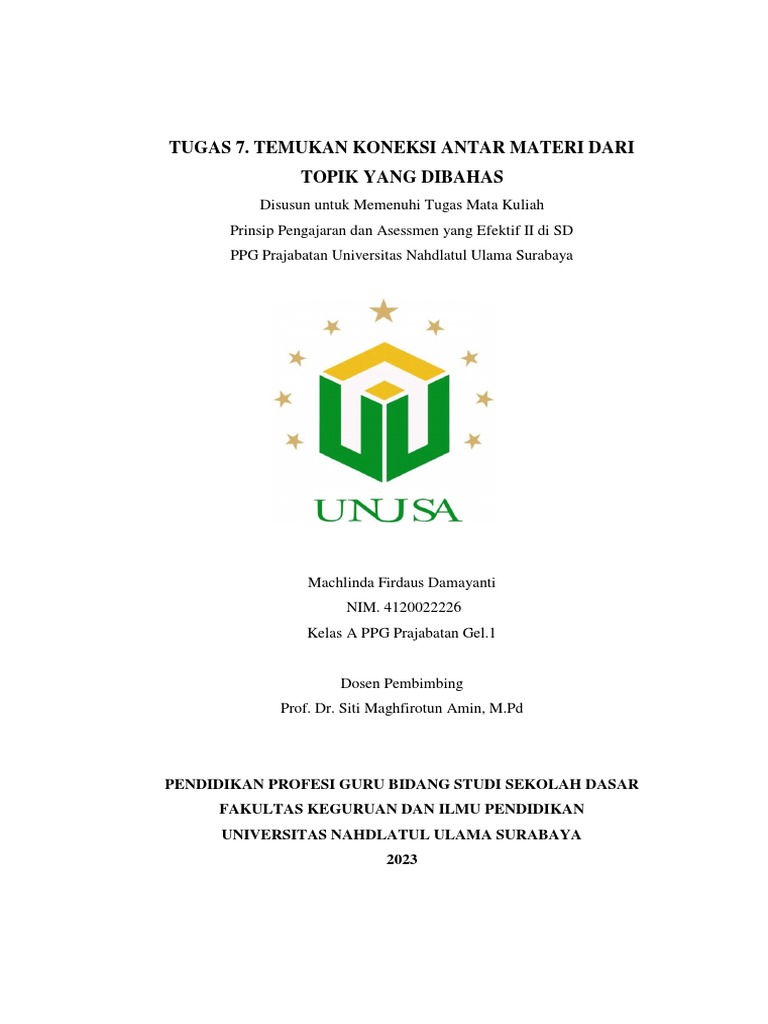 Tugas 7. T5. Koneksi Antar Materi. PPAE 2 | PDF