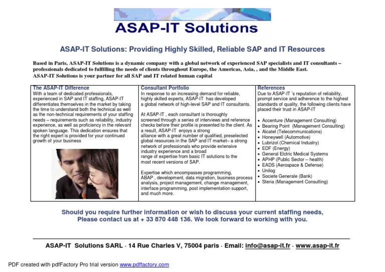 ASAP Presentation Eng | PDF | Consultant | Business