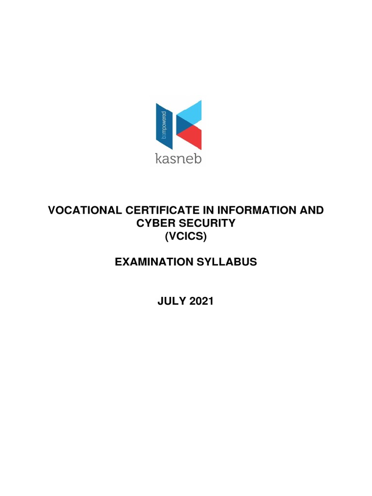 Vocational Certificate in Information and Cyber Security July 2021 ...