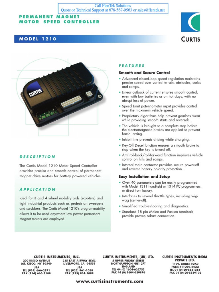 MODEL 1210: Permanent Magnet Motor Speed Controller | Download Free PDF ...
