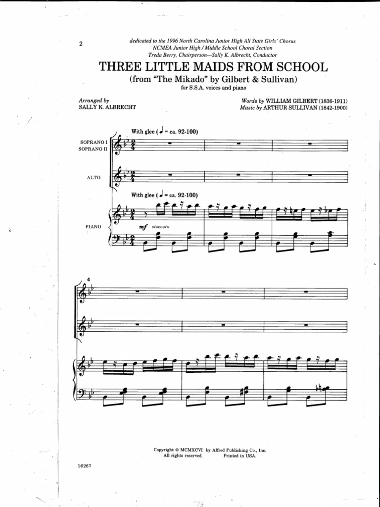 Three Little Maids From School SSA | PDF