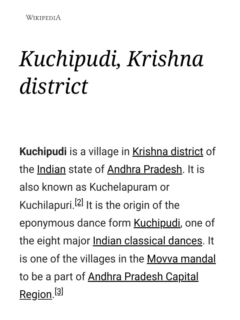 Kuchipudi Village: History and Location | PDF | Dances | South India