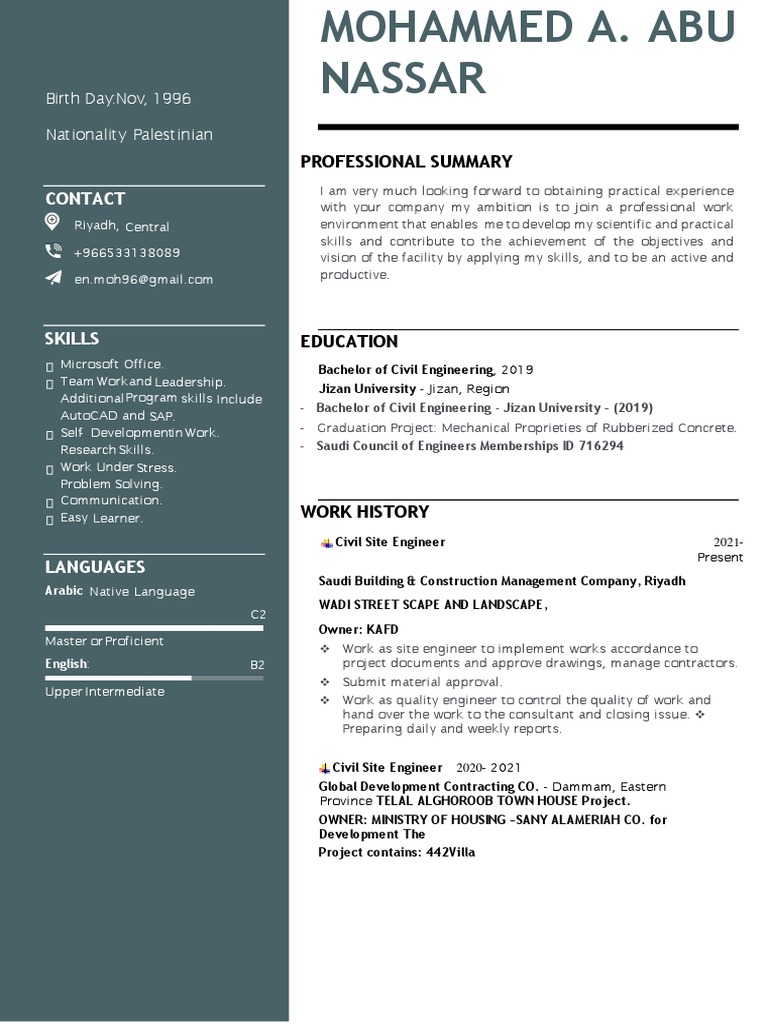Mohammed A.abu Nassar | PDF | Engineer | Engineering