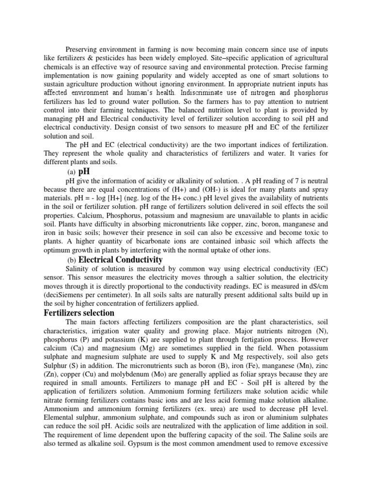 EC and PH Based Fertilization | PDF | Soil | Fertilizer
