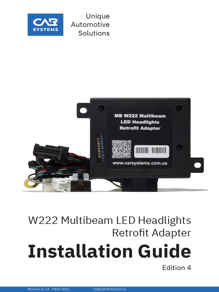 W222 Multibeam LED Headlights Retrofit Adapter | PDF | Electrical ...