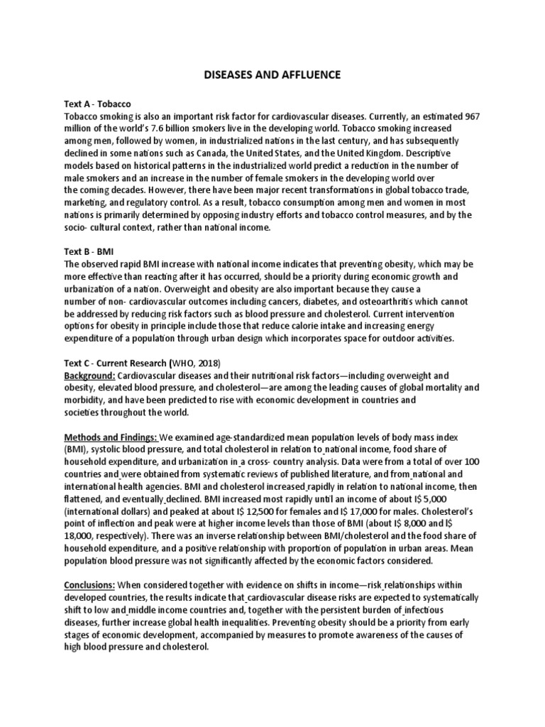 Reading Test 2 - Diseases of Affluence | PDF | Obesity | Breast Cancer