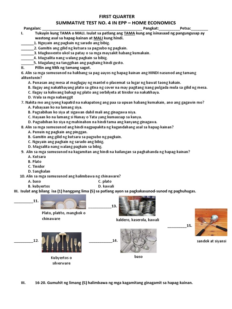 Summative Test No. 4 | PDF