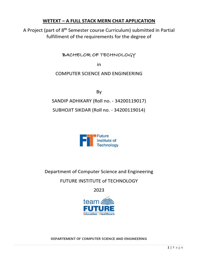 Final Report On Chat Application Using Mern | PDF | Instant Messaging | Software Development Process