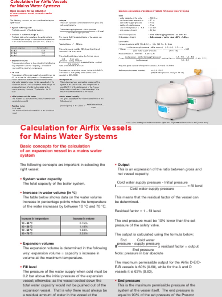 Ins Exp Airfix Calculation | PDF | Water | Pressure
