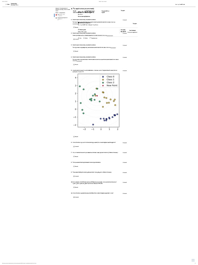 Module 1 Quiz - Coursera166 | PDF | Machine Learning | Computational Neuroscience