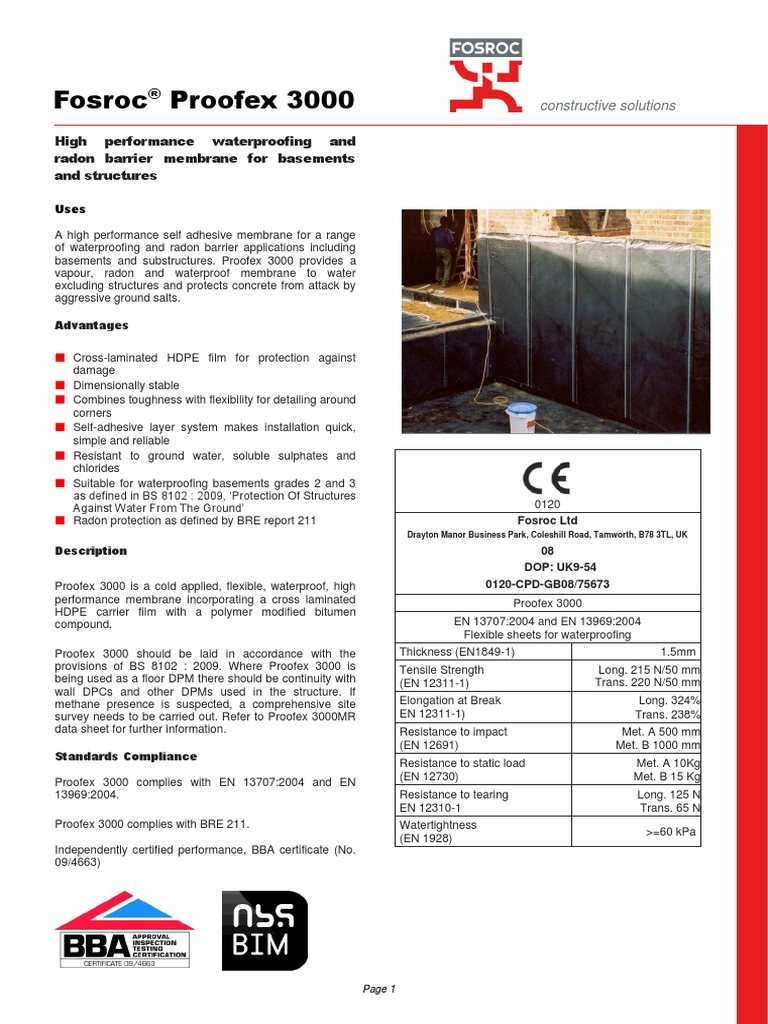 TDS Proofex 3000 Saudi Arabia | PDF | Civil Engineering | Materials